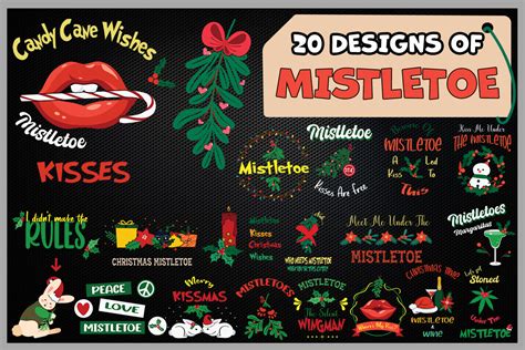 Mistletoe Bundle SVG 20 Designs Graphic by Glamousita.Sublimation ...