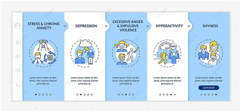 Psychological Issues With Self Control Onboarding Vector Template Background Onboarding Personal