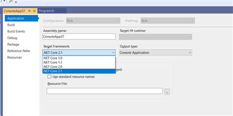 can we expose the propertypage targetframework control to f · issue
