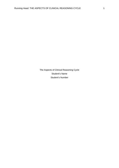 The Aspects Of Clinical Reasoning Cycle Importance Information Collection Processing And