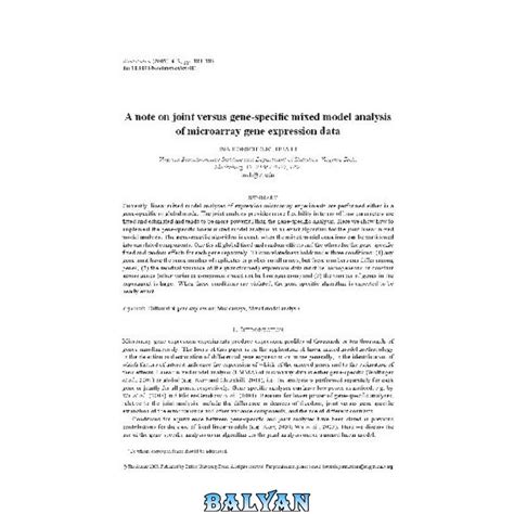 دانلود کتاب [article] a note on joint versus gene specific mixed model