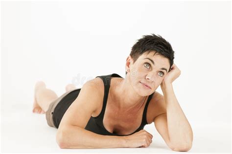 Prone Position With Dreamy Look Upwards Stock Image Image Of