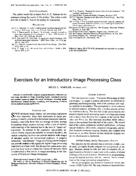 pdf exercises for an introductory image processing class
