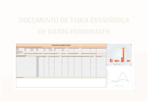 Plantilla De Formato Excel Documento De Tabla Estadística De Datos Personales Y Hoja De Cálculo