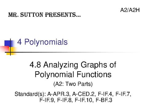 Analyzing Graphs Of Polynomial Functions By Mr Sutton Presents Tpt