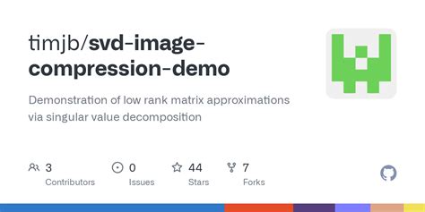 GitHub Timjb Svd Image Compression Demo Demonstration Of Low Rank Matrix Approximations Via