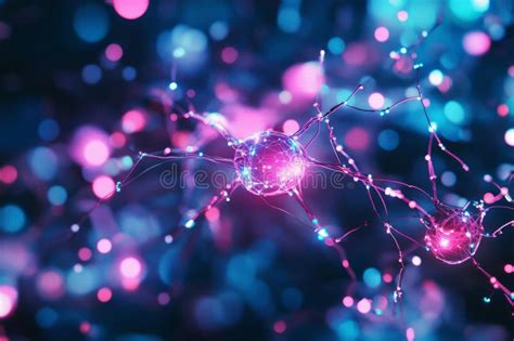 Abstract Ai Neural Network Rendering Floating Data Connections Dynamic Electric Pulses