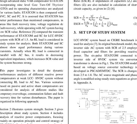 Lcc Hvdc Inverter Station With Reactive Power Compensators Connected