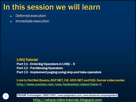Sql Server Net And C Video Tutorial Part 14 Linq Query Deferred