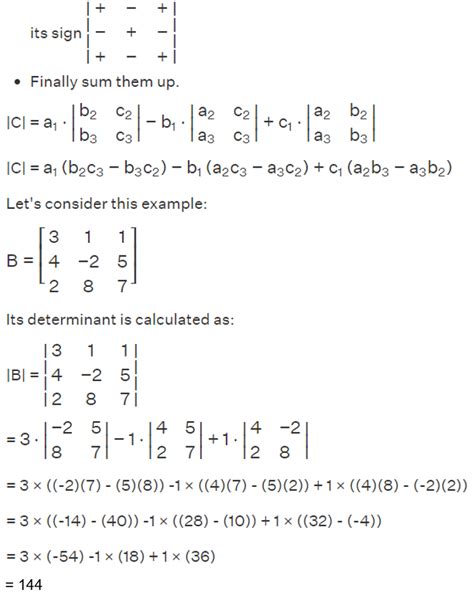 Determinants Formula Definition Calculation Properties Rules Notes