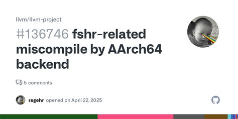 fshr related miscompile by aarch64 backend · issue 136746 · llvm llvm project · github