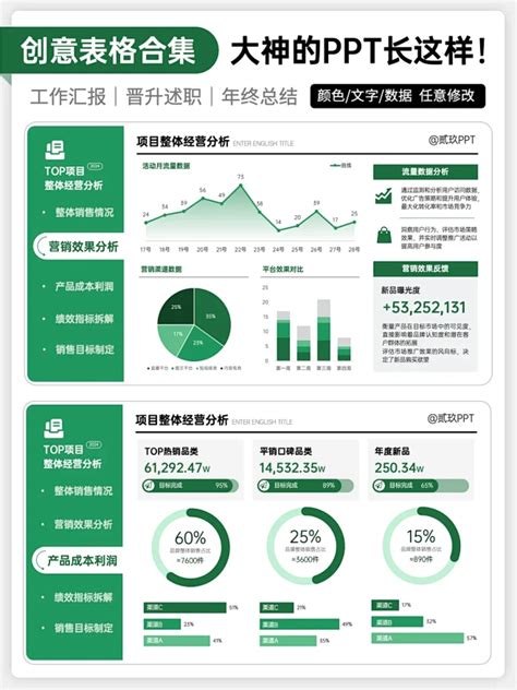 数据汇总 表格美观形式 绿色5 花瓣网