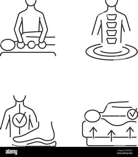 Spine Problems Prevention Linear Icons Set Stock Vector Image Art Alamy