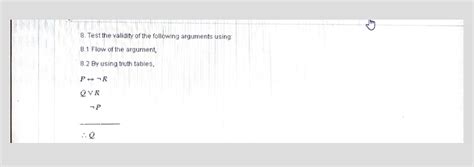 Solved Test The Validity Of The Following Arguments Chegg