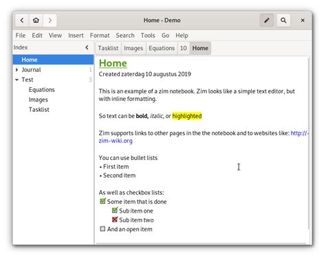 zim a desktop wiki