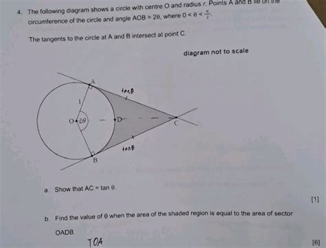 The Following Diagram Shows A Circle With StudyX