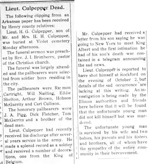 Henry Grady Culpepper 1892 1919 Homenaje De Find A Grave