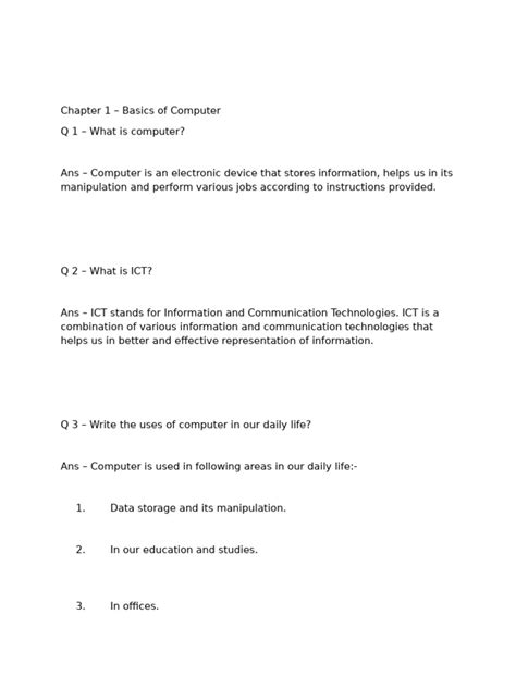 Ict Class 7 Answers Pdf