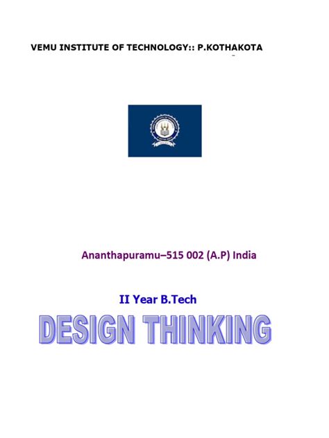 Jntua Design Thinking For Innovation Lab Manual R20 Pdf