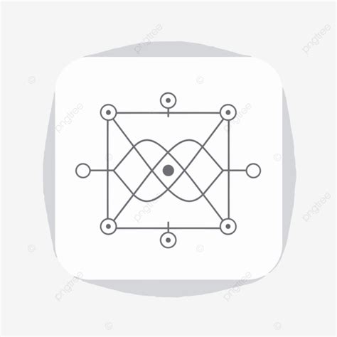 Vector Icon With Lines And Geometric Lines In Flat Style White Square Lineal Icon Membrane