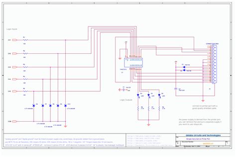 simple printer port interface electronics circuits