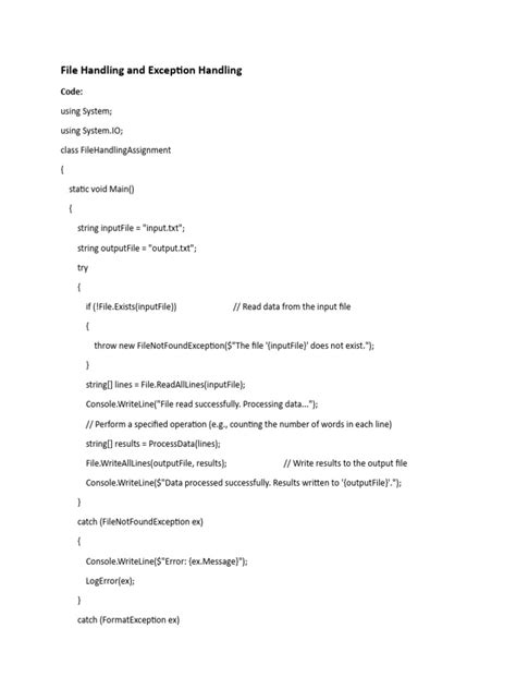 File Handling And Exception Handling Pdf String Computer Science Computer Engineering