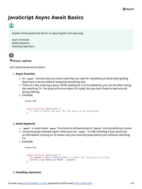 JavaScript Async Await Basics | PDF | Ajax (Programming) | Json