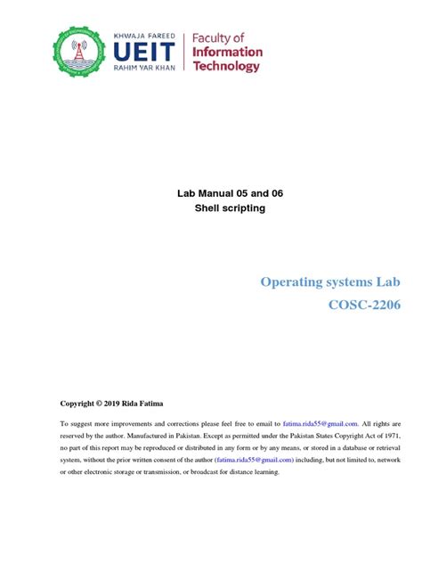 Lab 05 And 06 Shell Scripting Pdf Parameter Computer Programming