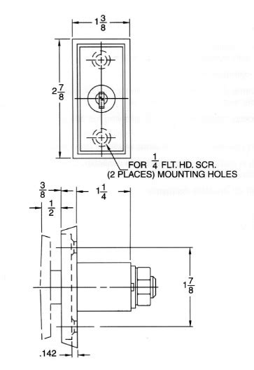 Small Pop Out T Handle With Cylinder And Two Keys Compact Vending Machine Lock Keyed Alike