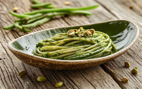 Cashew Pesto With Green Beans Pasta Light Orange Bean