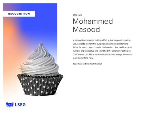 Mohammed Masood On Linkedin Earning The Title Of Star Employee Of The