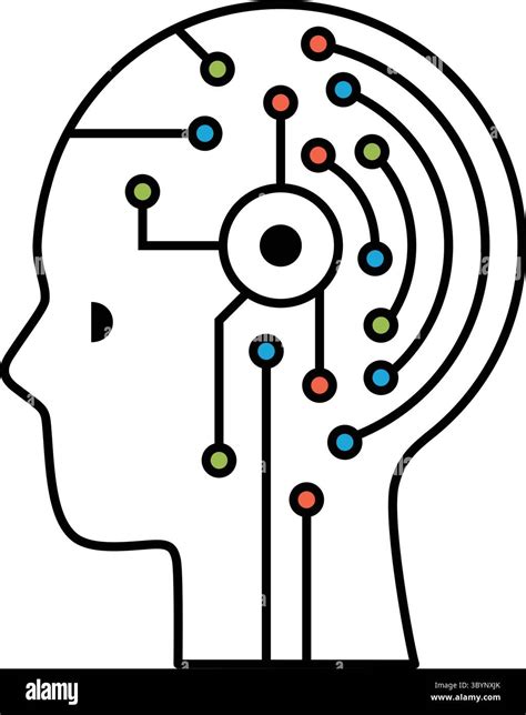 Artificial Intelligence Brain Computer Interface Concept Stock Vector