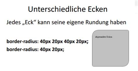 Unterschiedliche Ecken Bis Hin Zum Kreis über Css3 Border Radius