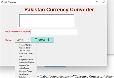 Creating Currency Converter With The Help Of Tkinterpython Gui Data Insight