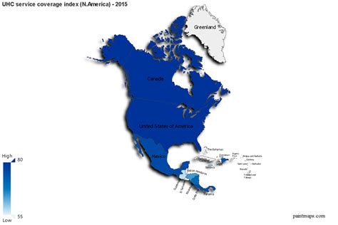 Uhc Service Coverage Index On Namerica Map