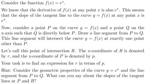 solved consider the function f x ex we know that the