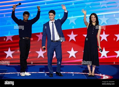 Alexander Hudlin From Left Jasper Emhoff And Arden Emhoff Wave After Speaking During The