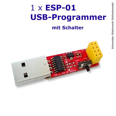 1 - 5 x ESP-01 ESP-01S USB-Programmer mit Schalter
