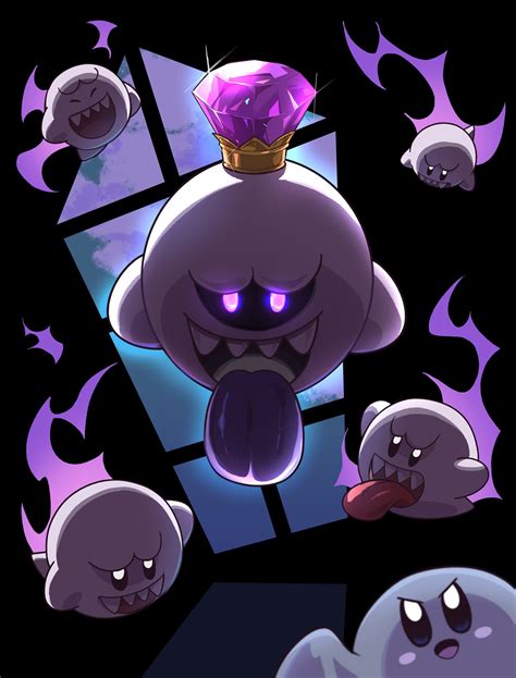 Kirby Boo King Boo And Ghost Kirby Mario And 2 More Drawn By Poyo