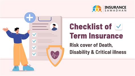 Checklist Of Term Insurance Risk Cover Of Death Disability And Critical Illness Insurance