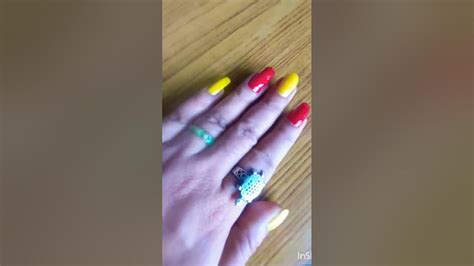 Yellow And Red Nail Polish💅💅shortsunscribeviralfeedreelshortvideo