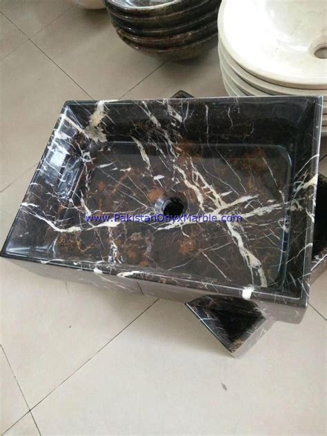 Black And Gold Marble Rectangle Shape Sinks