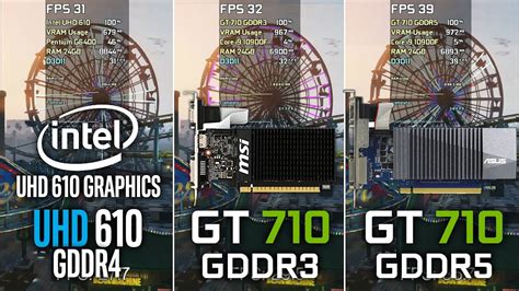 Intel Uhd 610 Vs Gt 710 Gddr3 Vs Gt 710 Gddr5 Gta V Youtube