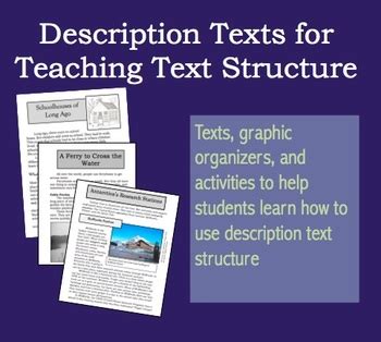 Description Texts For Teaching Text Structure By Emily Kissner TPT