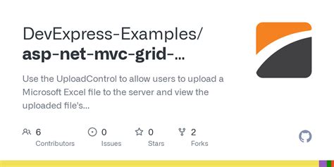 GitHub DevExpress Examples Asp Net Mvc Grid Upload And Display Excel