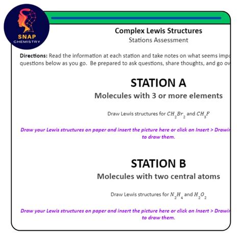 Complex Lewis Structures Station Rotation Activity By Snap Chemistry