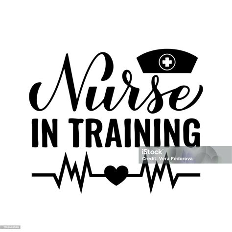 간호사 훈련 서예 손글씨 흰색 바탕에 고립 미래 간호사 견적 타이포그래피 포스터 배너 인사말 카드 전단지 스티커 등에 대한 벡터 템플릿 간호사에 대한 스톡 벡터 아트 및
