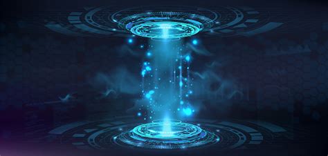 하이테크 서클 연기가 있는 미래형 3d 무대 초현대적에 대한 스톡 벡터 아트 및 기타 이미지 초현대적 반지 홀로그램 Istock