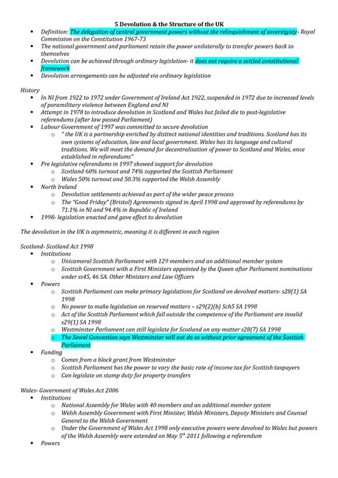 5 Devolution Lecture Notes 5 5 Devolution And The Structure Of The Uk