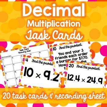 Decimal Operations Task Card Bundle Add Subtract Multiply Divide